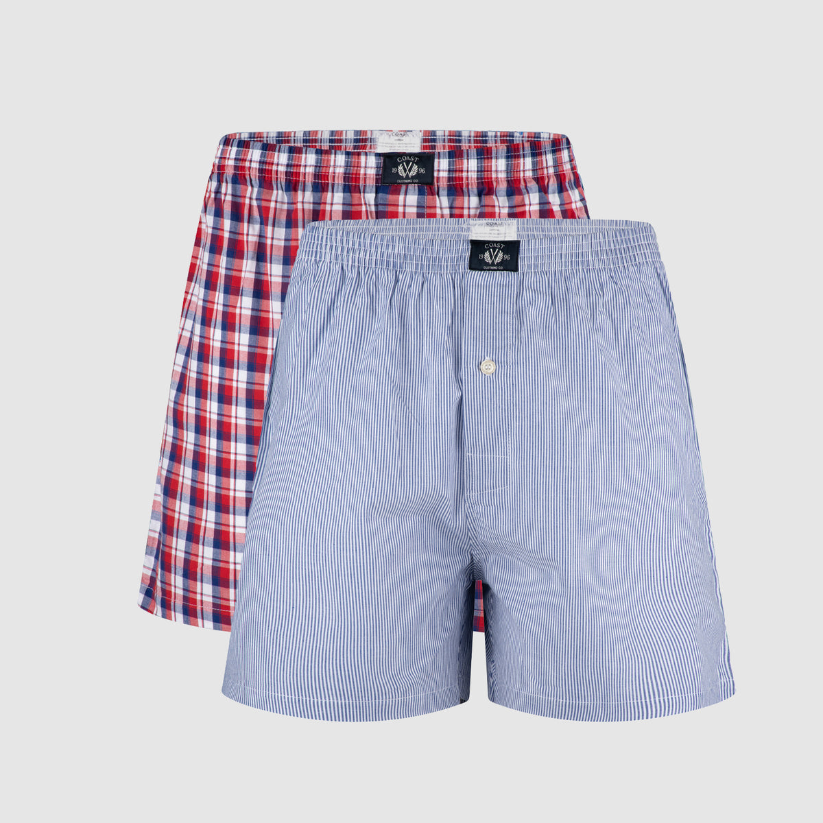 Mens Boxers | 2 Pack Navy Check | Coast Clothing Co.